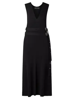 Proenza Schouler Madeline Belted Ribbed-knit Midi Dress - Black