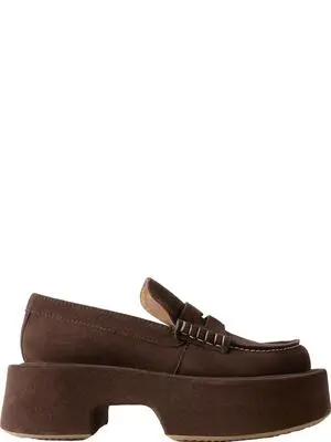 JW Anderson Suede Platform Loafers - Brown