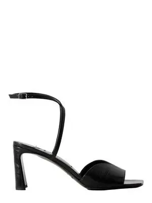 JIMMY CHOO Karli 75 Textured-leather Sandals - Black