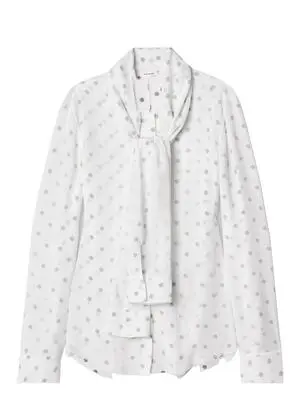 Acne Studios Polka-dot Georgette Blouse With Tie-neck - White