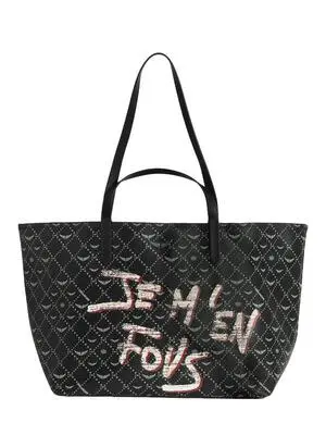 Zadig&Voltaire Z Monogram Xl Shopper Tote Bag - Black