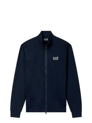 Emporio Armani Ea7 Core Identity Cotton Zip-up Sweatshirt - Blue