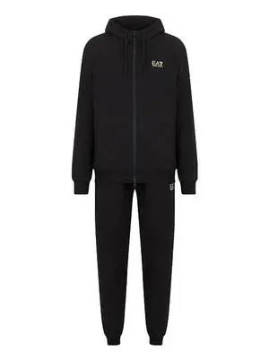 EA7 Core Identity Cotton Tracksuit - Black