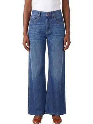Brunello Cucinelli Brunello Cucinelli Flared Denim Jeans With Monile Embellishment Blue 1