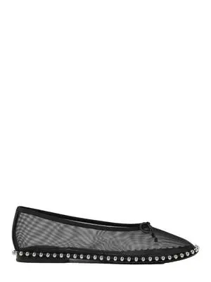 Alexander Wang Mesh Ballet Flats With Studded Detail - Black