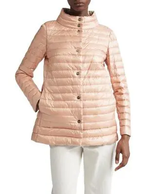 Herno Herno Ultralight Reversible Down Puffer Jacket Pink To Champagne