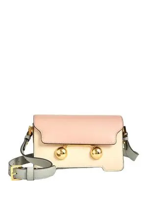 Marni Trunkaroo Leather Shoulder Bag - Camelia/shell/storm