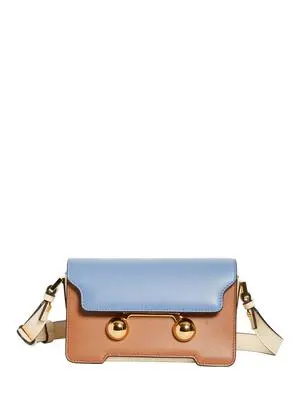 Marni Trunkaroo Leather Shoulder Bag - Opal/cinnamon/shell