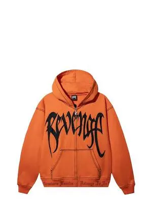 REVENGE Xxxtentacion Kill Contrast Zip Hoodie - Orange/black