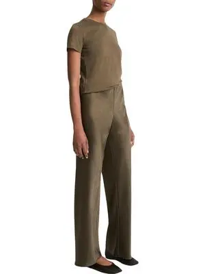 Vince Vince Fluid Bias-Cut Crushed Satin Pants Grnbrw