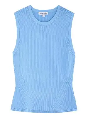 Veronica Beard Sid Ribbed-knit Tank - Blue