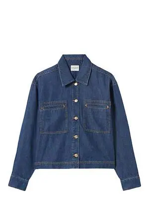 Claudie Pierlot Classic-collar Oversized Denim Jacket - Denim - Jean