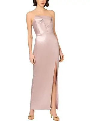 Aidan Mattox Foiled Mikado Gown - Mauve Silver