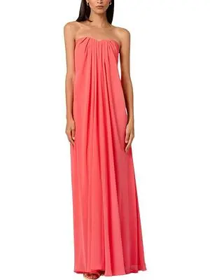 LIV FOSTER Brooke Chiffon Gown - Coral Crocus