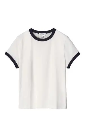 Cos Shrunken Ringer T-Shirt Navy
