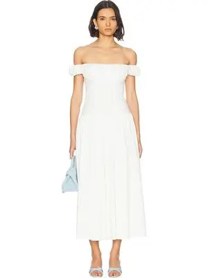 Caroline Constas Augusta Drop Waist Maxi Dress - Antique White