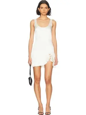 Caroline Constas Natalie Ruffle Hem Mini Dress - White