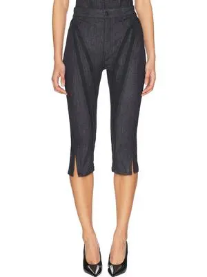 MUGLER Mugler Capri Pant Raw Blue & Black