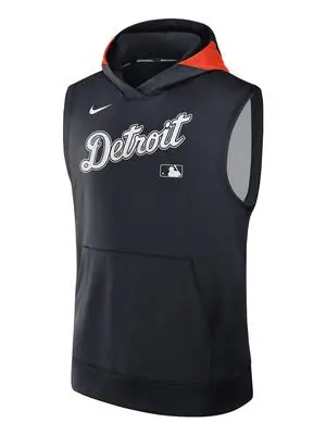 Nike Detroit Tigers Authentic Collection Dri-fit Mlb Sleeveless Pullover Hoodie - Blue
