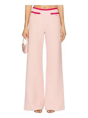 Amanda Uprichard Windsor Wide Leg Pants - Light Pink & Pink