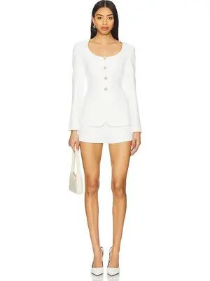 Amanda Uprichard Long Sleeve Kya Romper - Ivory