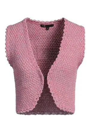 Maje Tailored Tweed Vest - Magenta