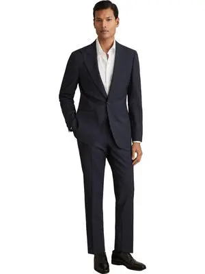 REISS Slim Fit Wool Blend Suit Trousers - Bright Blue