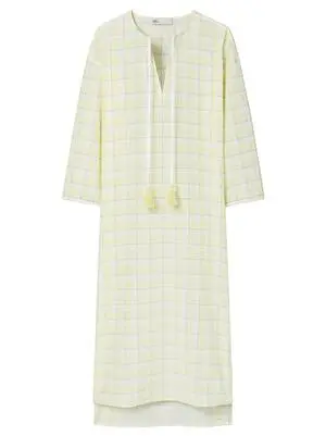 Tory Burch Cotton Caftan - Lumen Plaid