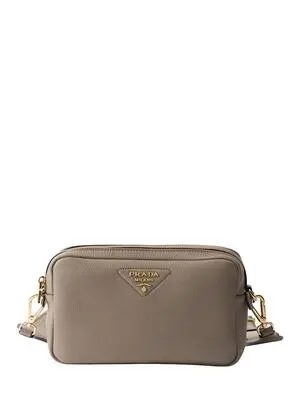 Prada Daino Soft Leather Camera Bag - Argilla