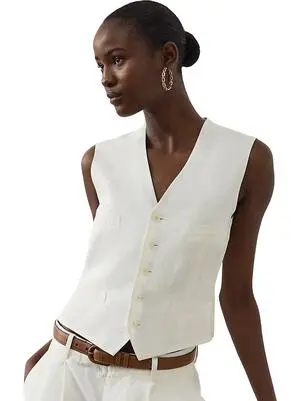 Ralph Lauren Jaiden Linen Vest - Cream