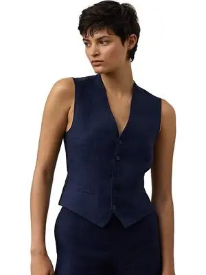 Ralph Lauren Jaiden Linen Vest - Lux Navy