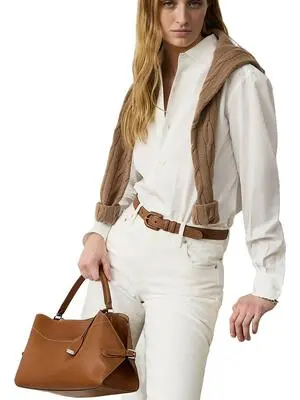 Ralph Lauren Calfskin Shoulder Bag - Rl Gold