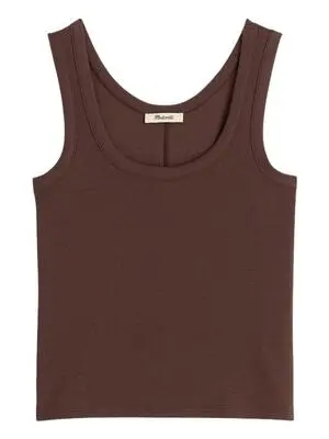 Madewell Scoop Neck Ribbed Tank Henna