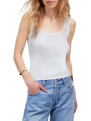 Madewell Scoop Neck Ribbed Tank - White