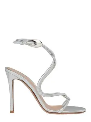 GIANVITO ROSSI Jungle Mamba Sandals - Metallic Silver Nappa