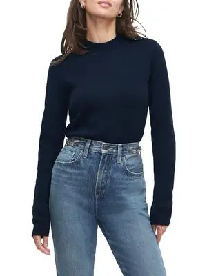 FAVORITE DAUGHTER Favorite Daughter The Whitney Mock Neck Sweater Navy
