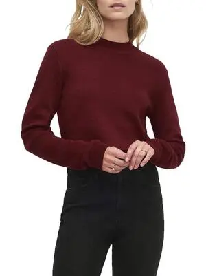 FAVORITE DAUGHTER The Whitney Mock Neck Sweater - Vino