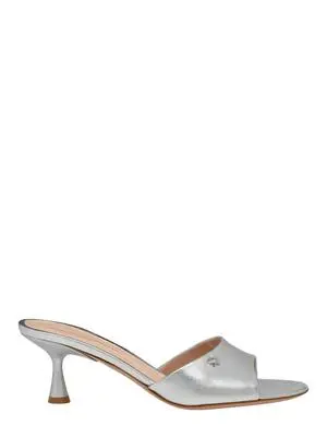 GIANVITO ROSSI Ascent Mule 55 - Metallic Silver