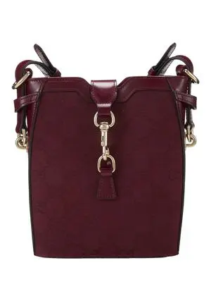 Gucci Gg Canvas Bucket Shoulder Bag - Burgundy