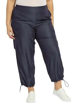 Lyssé Monique Satin Tailored Cargo Pants - Solid Indigo