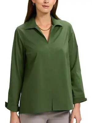 Foxcroft Agnes Stretch Shirt Basil