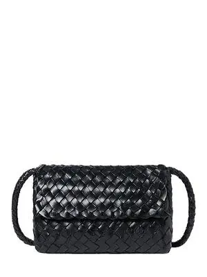 LOEFFLER RANDALL Vinnie Mini Woven Leather Crossbody Black