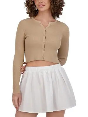 POINT Cropped Cardigan Sand