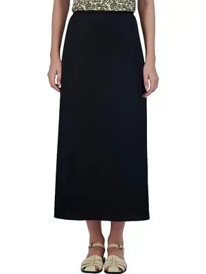 POINT Satin A-line Skirt - Black