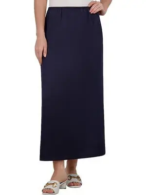 POINT Satin A-line Skirt - Dusk Navy