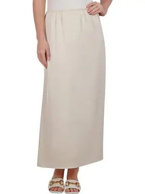 POINT Satin A-line Skirt - Ecru