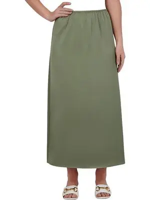 POINT Satin A-line Skirt - Sage