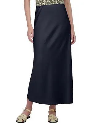 POINT Satin Slip Skirt - Dusk Navy