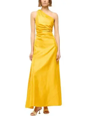Staud Este Silk-blend Dress - Sunset Gold