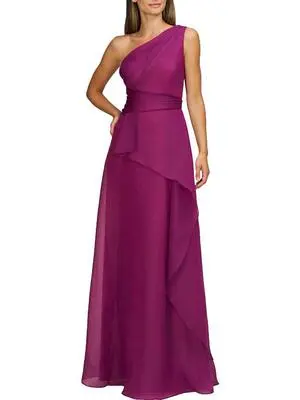 Js Collections Seraphina One-shoulder Organza Gown - Violet Rose